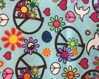 Peace sign fabric | Etsy