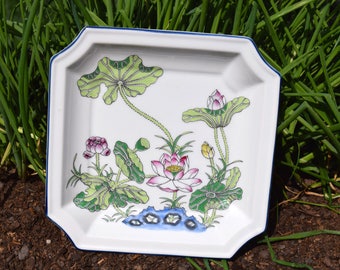 Asian lotus plate | Etsy
