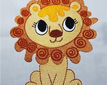 Colorwork Baby Lion Machine Embroidery Design