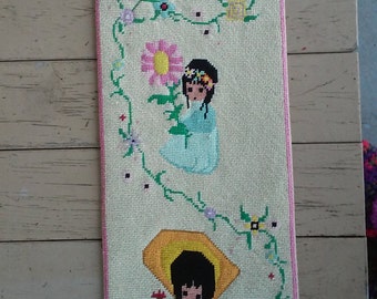 Cross stitch hanging | Etsy