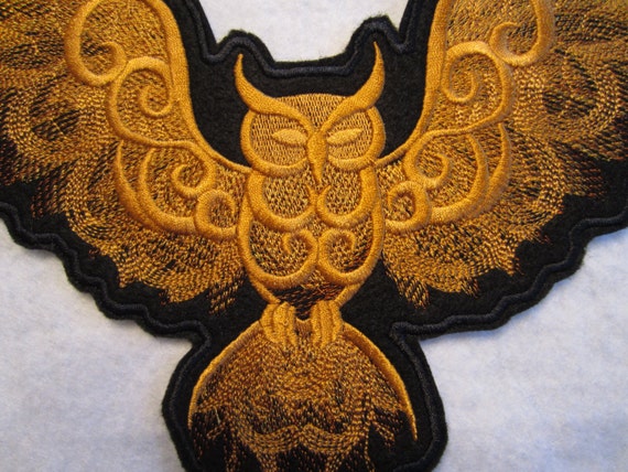 Large Embroidered Owl Patch Iron On Owl Patch Owl Owl