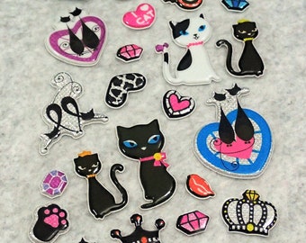 Black cat stickers | Etsy