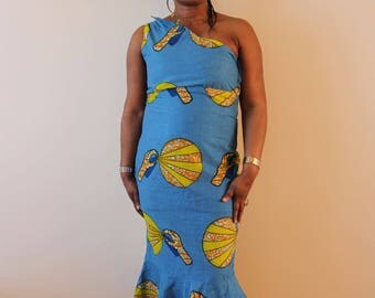Blue african dress | Etsy