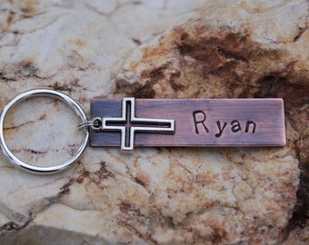 Personalized Hand Stamped Copper Key Chain by CopperLaneDesigns