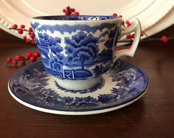 Flow blue tea cup | Etsy