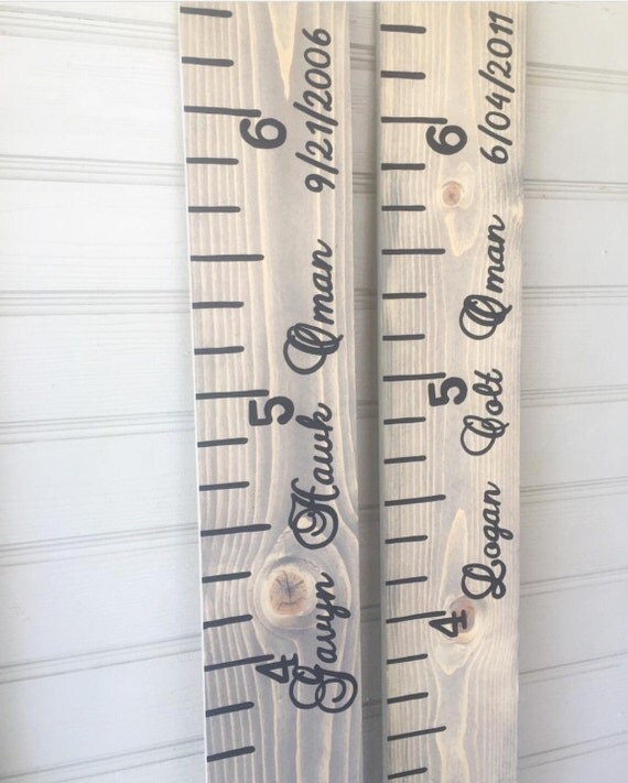 Personalized 6 Ft Hand Painted Wooden Growth Chart Ruler