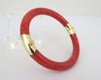 Red jade bangle | Etsy