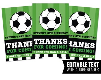 Soccer favor tags | Etsy
