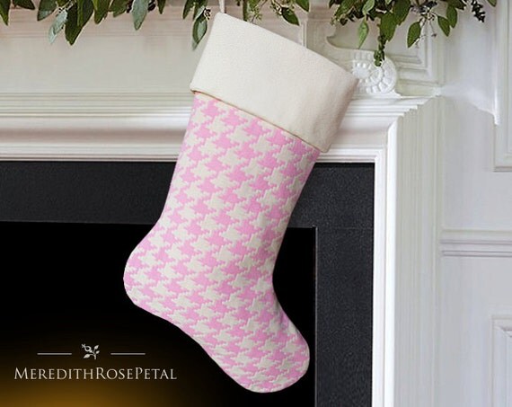 Pink Christmas Stocking Pink Stocking Pink Christmas Girl