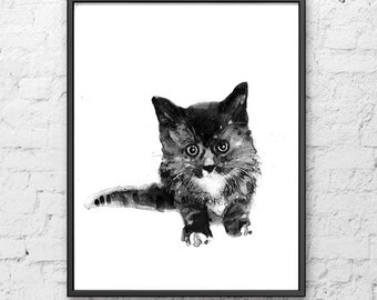 Kitten print baby cat nursery cat print pet print colorful