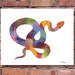 Snake Art Print Abstract Watercolor Painting Wall Decor