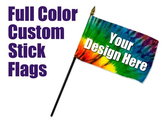 Custom Handheld Stick Flags Parades Rallies Parties