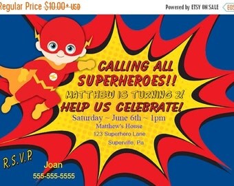Superhero invitation | Etsy