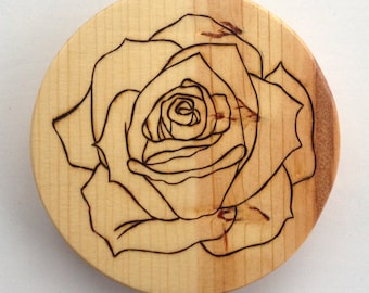 Rose woodburning | Etsy