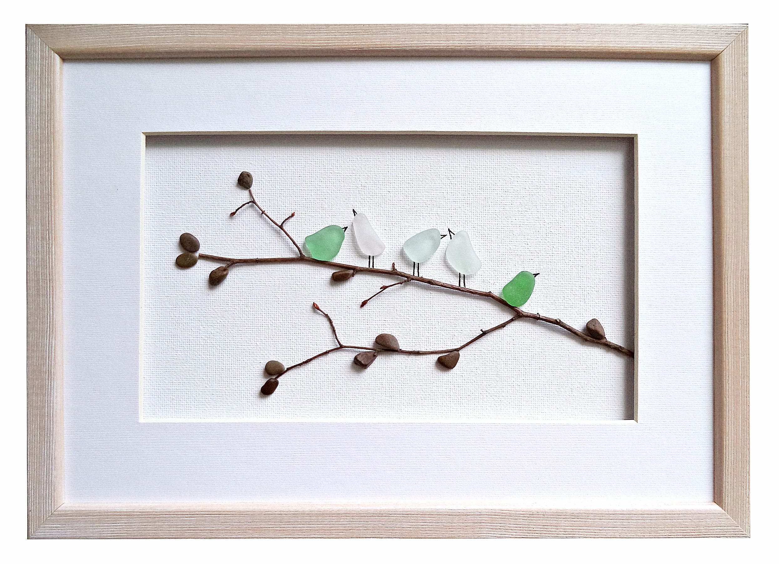 Sea Glass Art Birds Pebble Art New Home Housewarming T