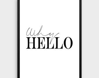 Hello poster | Etsy