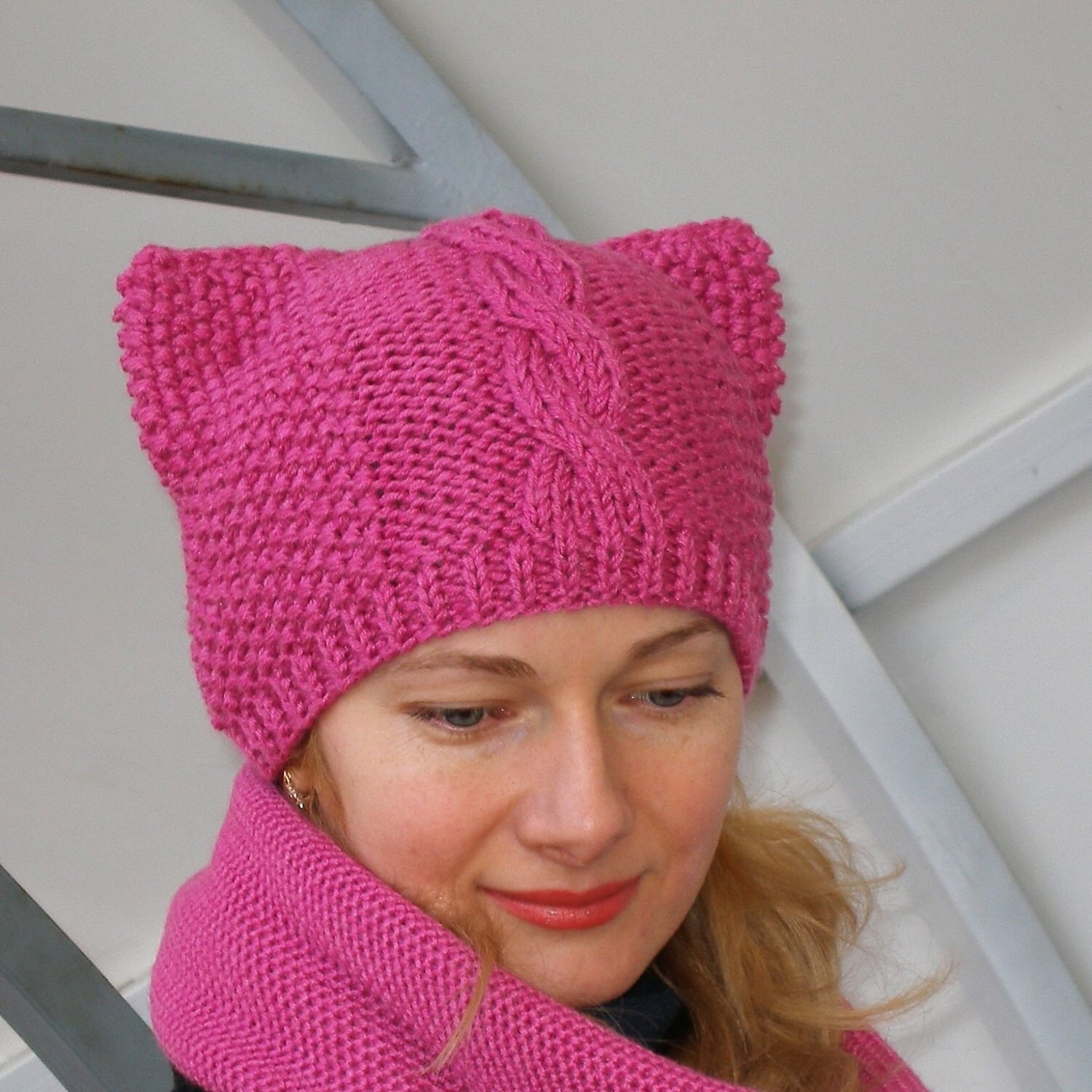 Pink Cat Hat Knit Pussyhat Pink Pussycat Hat Pink Pussyhat