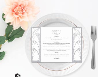 Art deco menu | Etsy