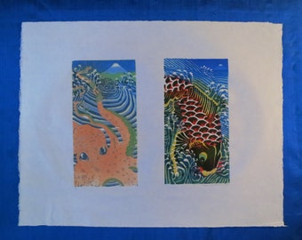 Reduction woodcut | Etsy