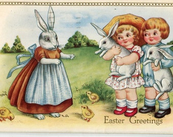 Easter & dressed animals vintage postcards by sharonfostervintage