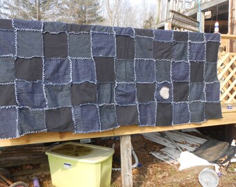 Denim rag quilt tutorial PDF pattern picnic blanket