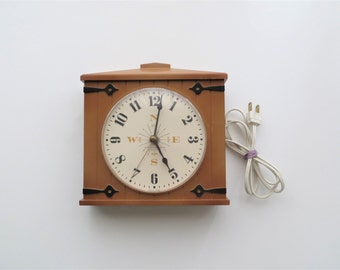 Plug in wall clock | Etsy