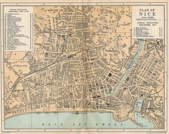 1905 Merano Italy Antique Map