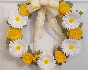 Daisy wreath | Etsy