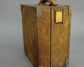 Vintage Microscope Box Wooden Box Tiyoda Microscope Box Wood