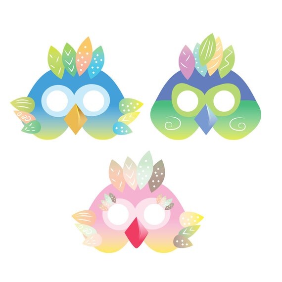 Bird mask parrot mask not angry bird mask jungle party