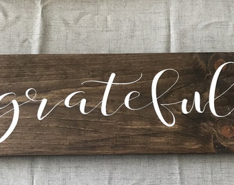 Grateful sign | Etsy