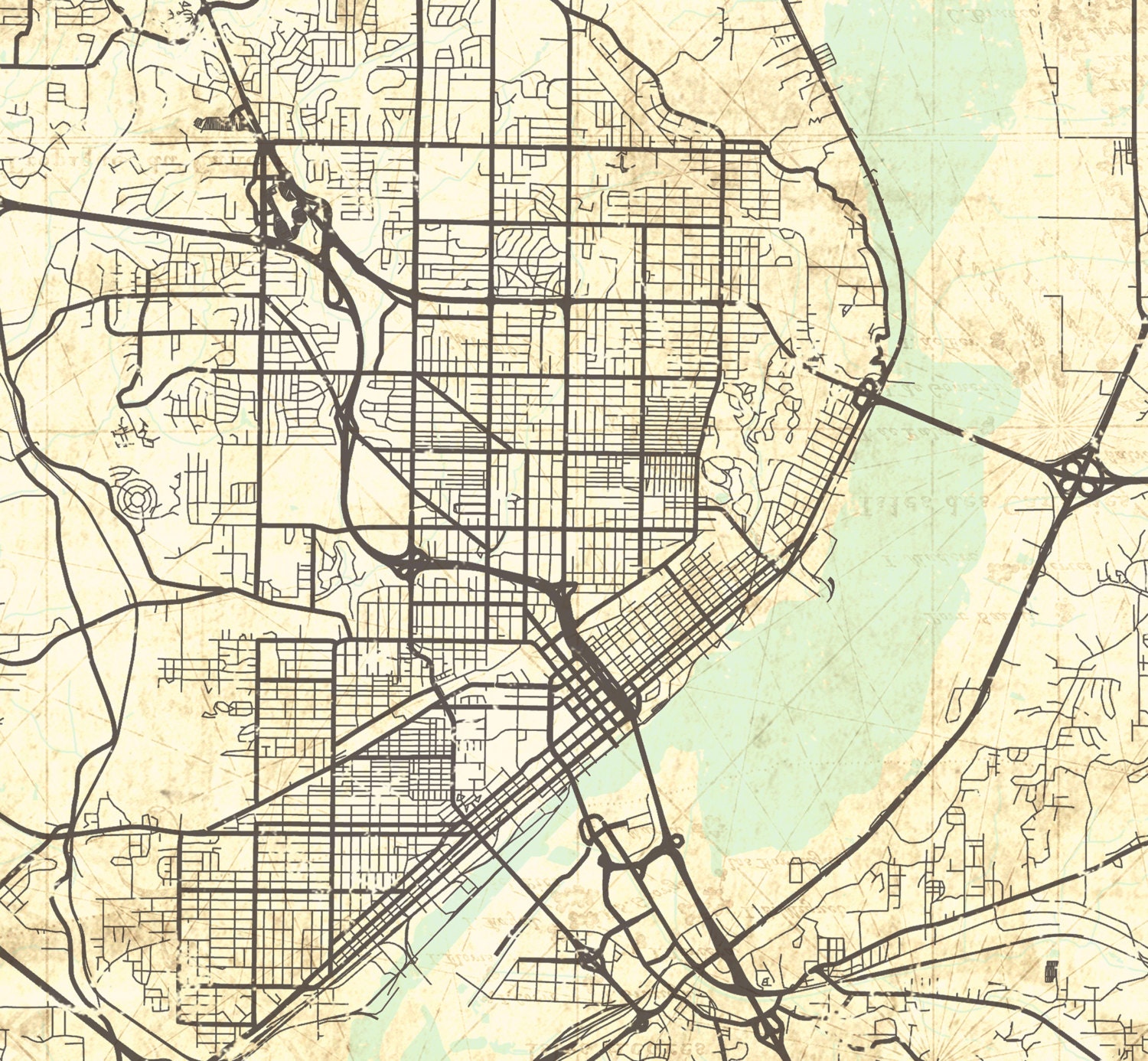 PEORIA IL Canvas Print Illinois Vintage map City Print Vintage