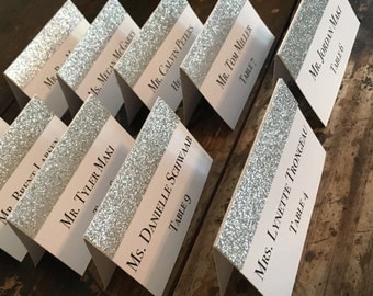 Unique glitter name cards related items | Etsy