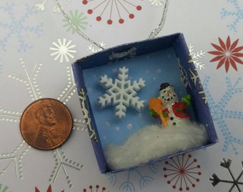 Snowman shadow box | Etsy