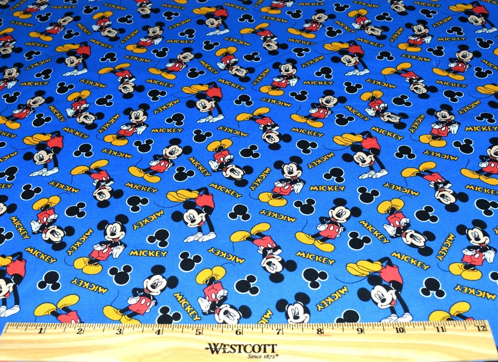 MICKEY MOUSE FABRIC! 1/2 Yard For Quilting / Disney from whatcamesecond ...