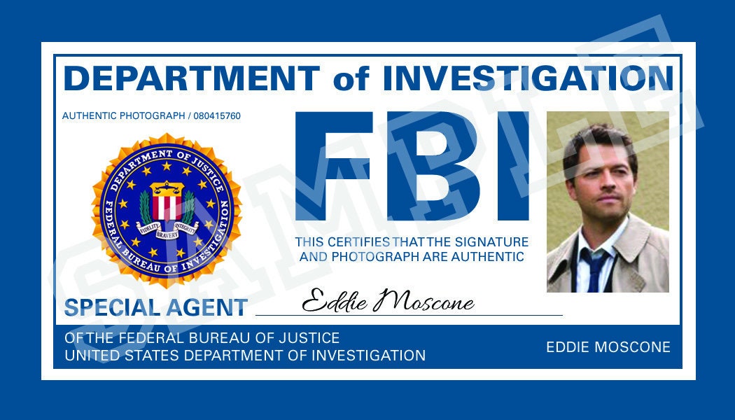 Cinco tarjetas de identificación de FBI sobrenatural Cosplay