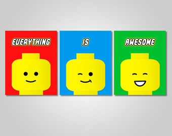 Lego Everything Is Awesome Lego Man Figure Wall Decal Home