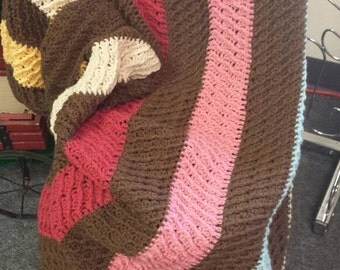 Items similar to PDF CROCHET PATTERN Candy Stripe Blanket on Etsy