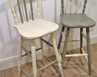 Shabby chic stool | Etsy