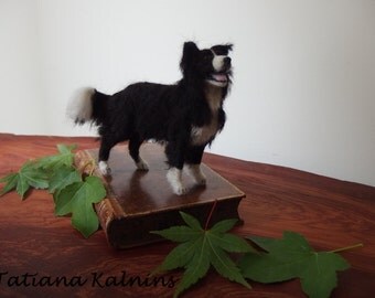 2D Needle Felted Picture Border Collie Dog