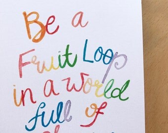 Fruit loop card | Etsy