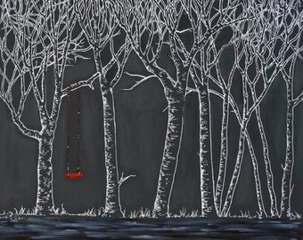 Tree swing painting | Etsy