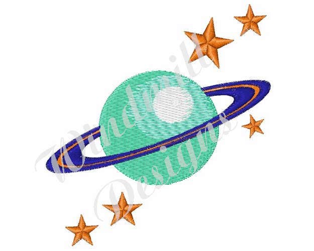 Planet Saturn Machine Embroidery Design