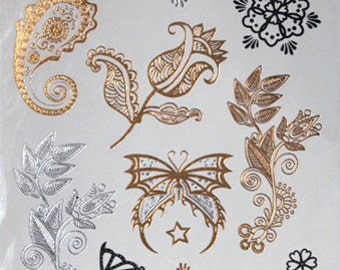 Metallic tattoo | Etsy