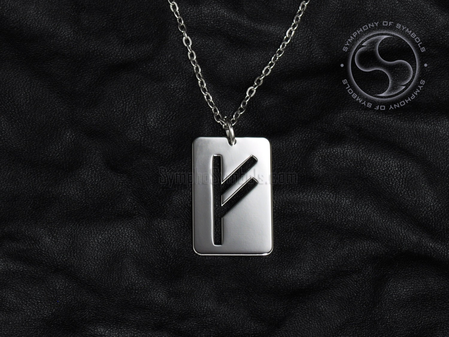 Fehu Rune Pendant Viking Symbol Stainless Steel Jewelry Fe