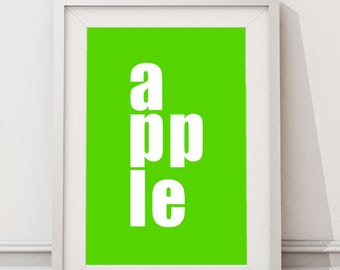 Apple word art | Etsy