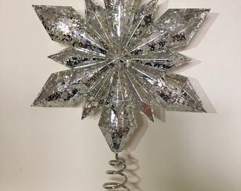 Silver tree topper | Etsy
