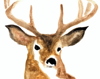 Deer head painting | Etsy