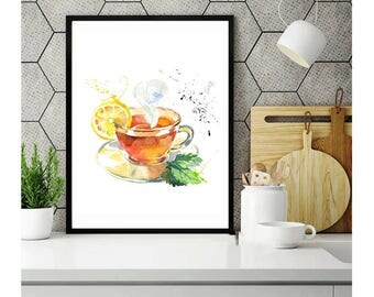 Tea time art | Etsy