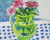 colorful original mixed media paintings by Polly by PollyPainting